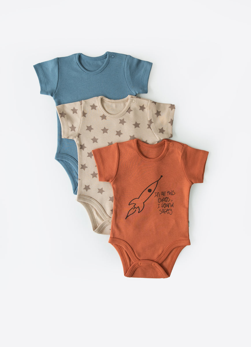 kitikate Organic Rocket Bodysuit 3-Pack - S81568 – kitikate.uk