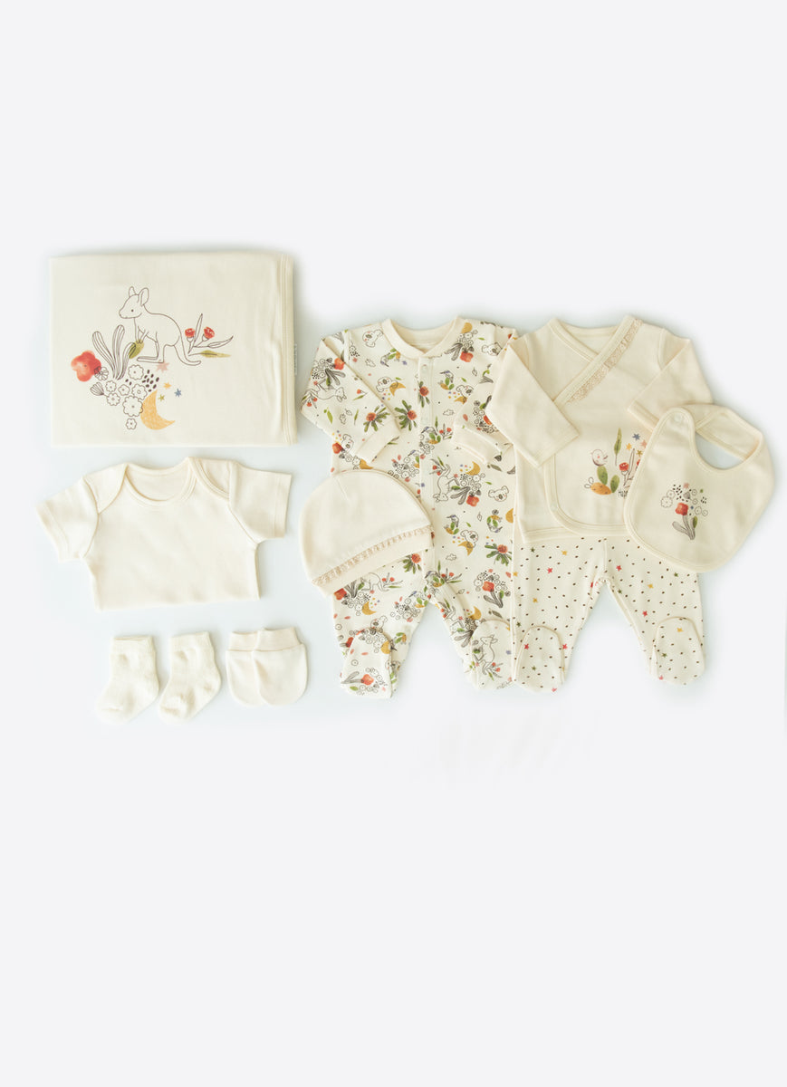 kitikate Organic Happy Bird 10-Piece Newborn Set With Bag - S65438 ...